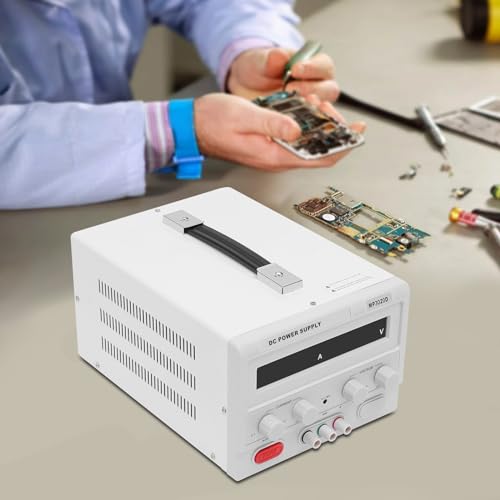 Portable DC Regulated Power Supply,MP3020D Variable Linear DC Bench Power Supply Triple-Output 0-30V 0-20A Continuously Adjustable Hand-held Circuit Design for Lab Equipment AC110V