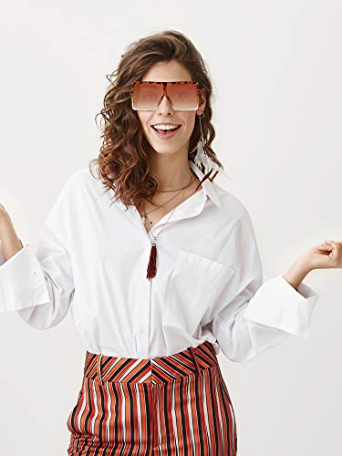 Frienda 3 Pieces Oversized Square Sunglasses Flat Top Fashion Oversized Shades for Women