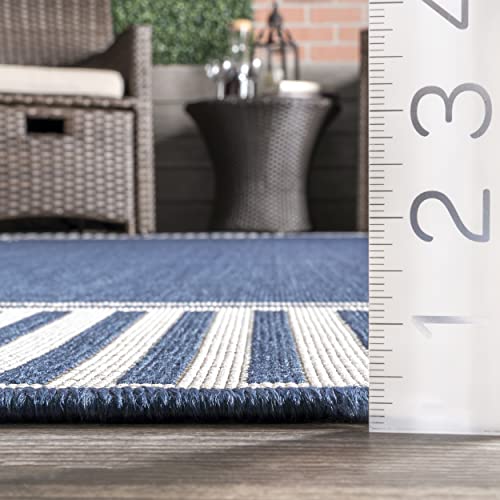 nuLOOM Asha Simple Border Indoor/Outdoor Area Rug, 5' x 8', Navy
