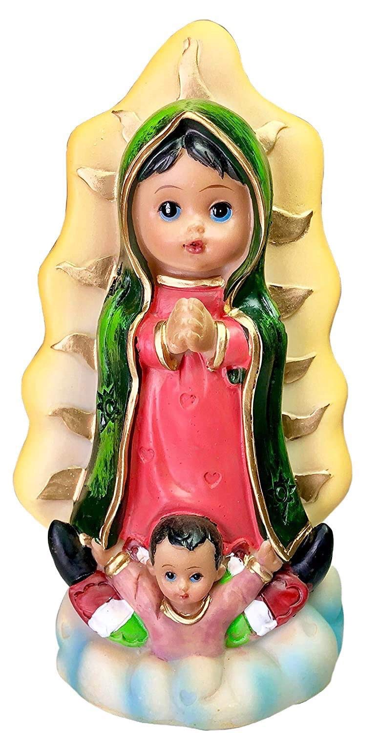 Virgen De Guadalupe 5" Inch Statue Religious Figure