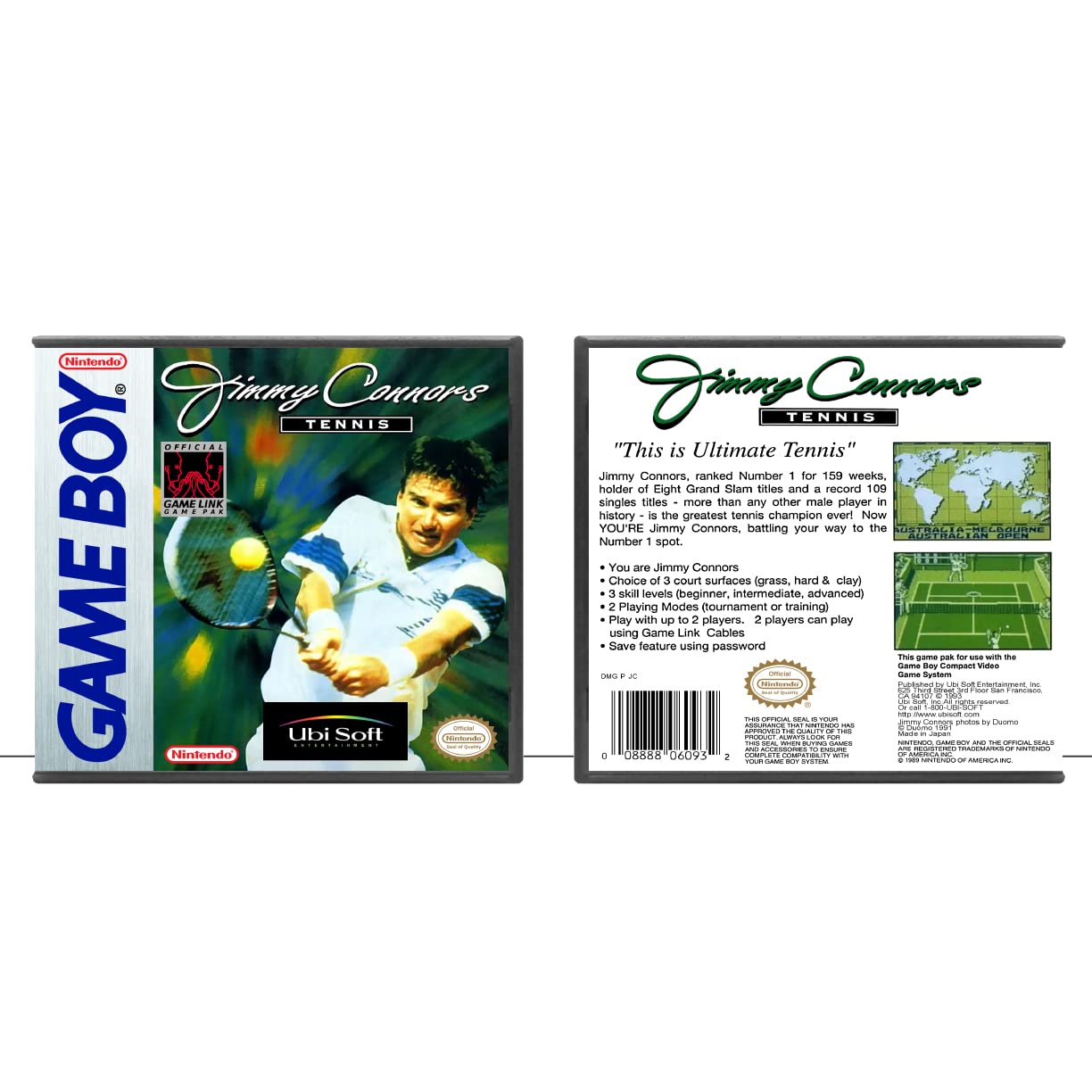 Jimmy Connors Tennis | (GB) Game Boy - Game Case Only - No Game