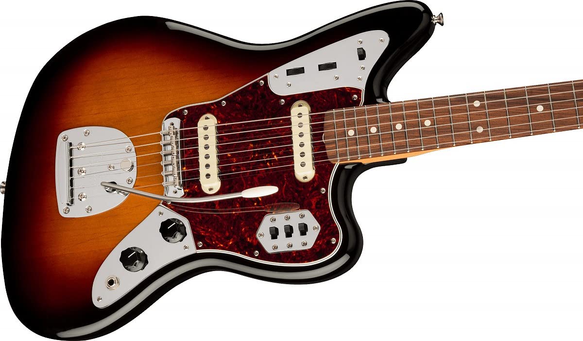 Fender Vintera 60s Jaguar Electric Guitar, with 2-Year Warranty, 3-Color Sunburst, Pau Ferro Fingerboard