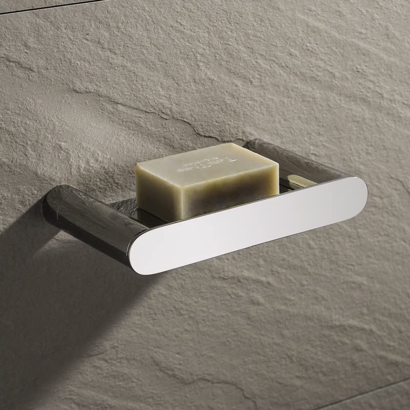 HALOU Restroom Shower Soap Dish Plate Tray Basket Wall Mounted Polish Soap Stainless Steel