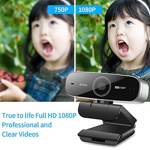 JETAKu Autofocus 60Fps Webcam with Microphone - Adjustable PC Camera for Streaming, Video Calling and Recording Full HD Web Camera Plug and Play Compatible with Windows/Android/Google/Mac