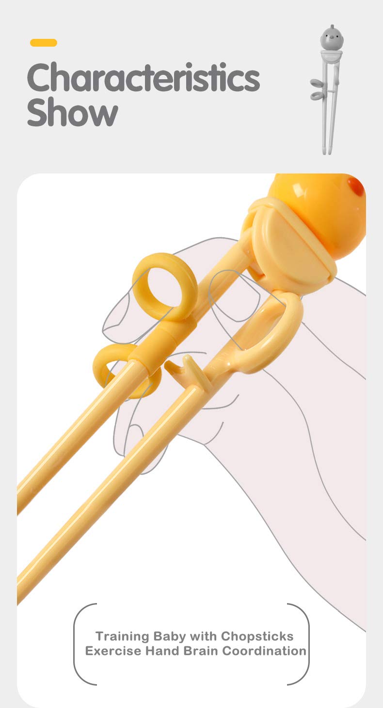 Goryeo Baby Training Chopsticks for Kids - Use Completely Harmless Material - Anti-dislocation Buckle Design - Includes Portable Box (Pink)