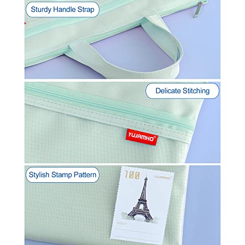 Pocket Small Size Desk Calculator and Large Double Pocket Waterproof File Bag with Handle Bundle