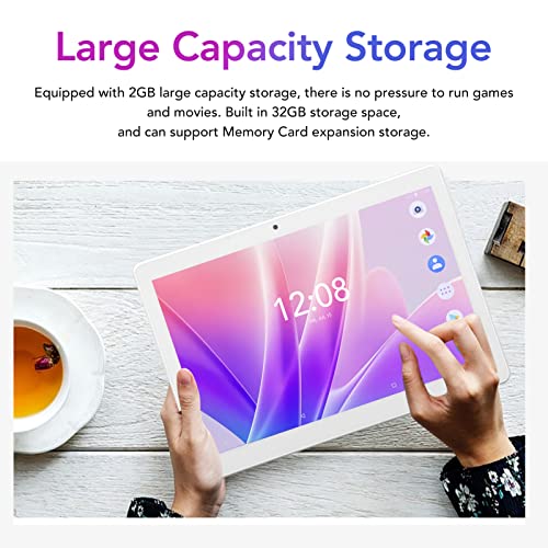lennis 10.1 Inch Tablet, Dual Cameras 100-240V HD Tablet 1280x800 IPS Screen 2GB RAM 32GB ROM for Work (US Plug)