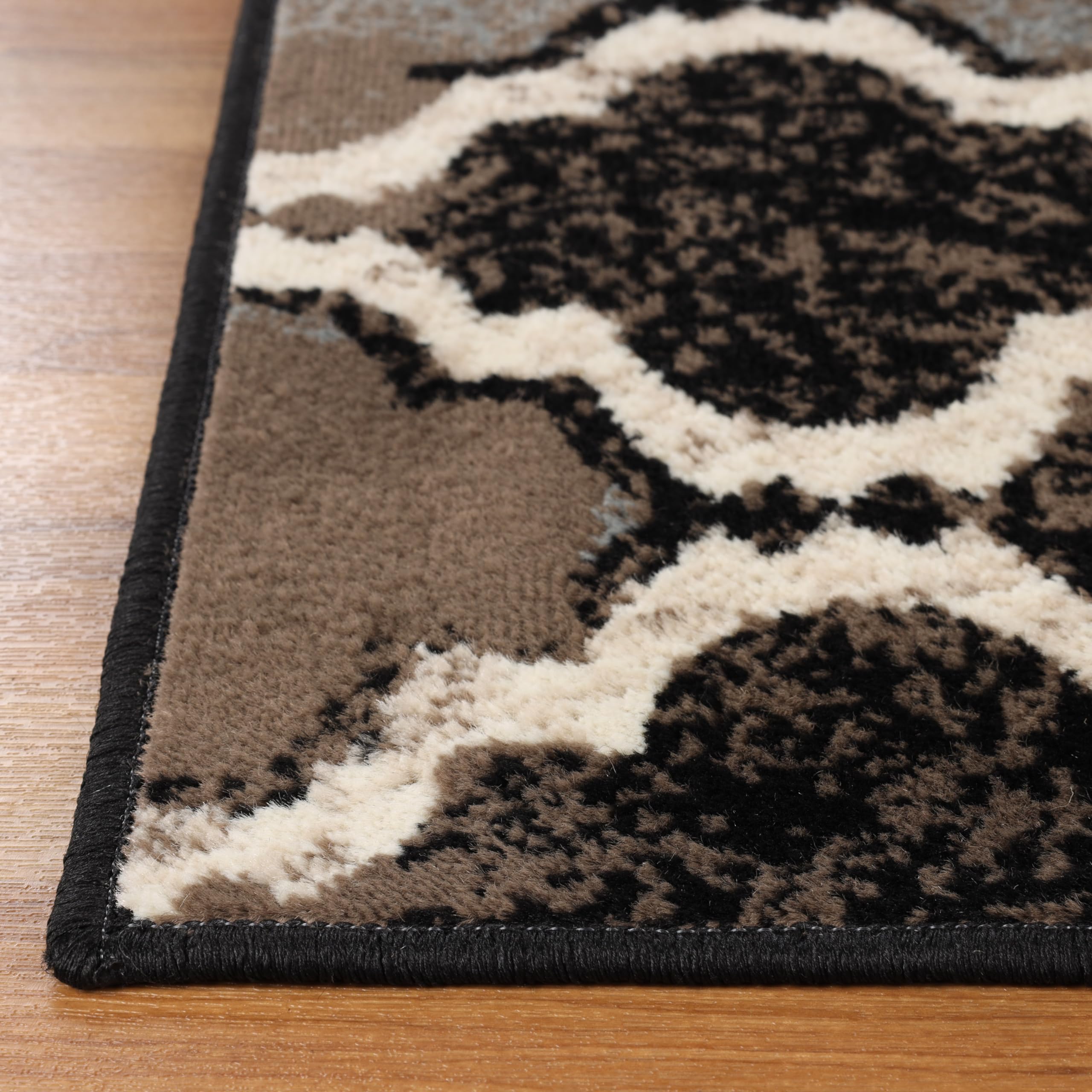 Superior Indoor Large Area Rug, Jute Backed, Perfect for Living/Dining Room, Bedroom, Office, Kitchen, Entryway, Modern Geometric Trellis Floor Decor, Viking Collection, 8' x 10', Chocolate