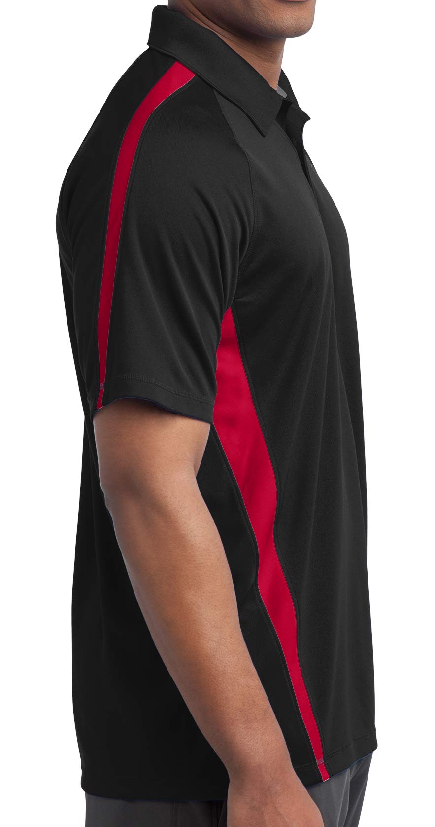 Ford Shelby Cobra Pocket Print Colorblock Polo, Black Red 2XL