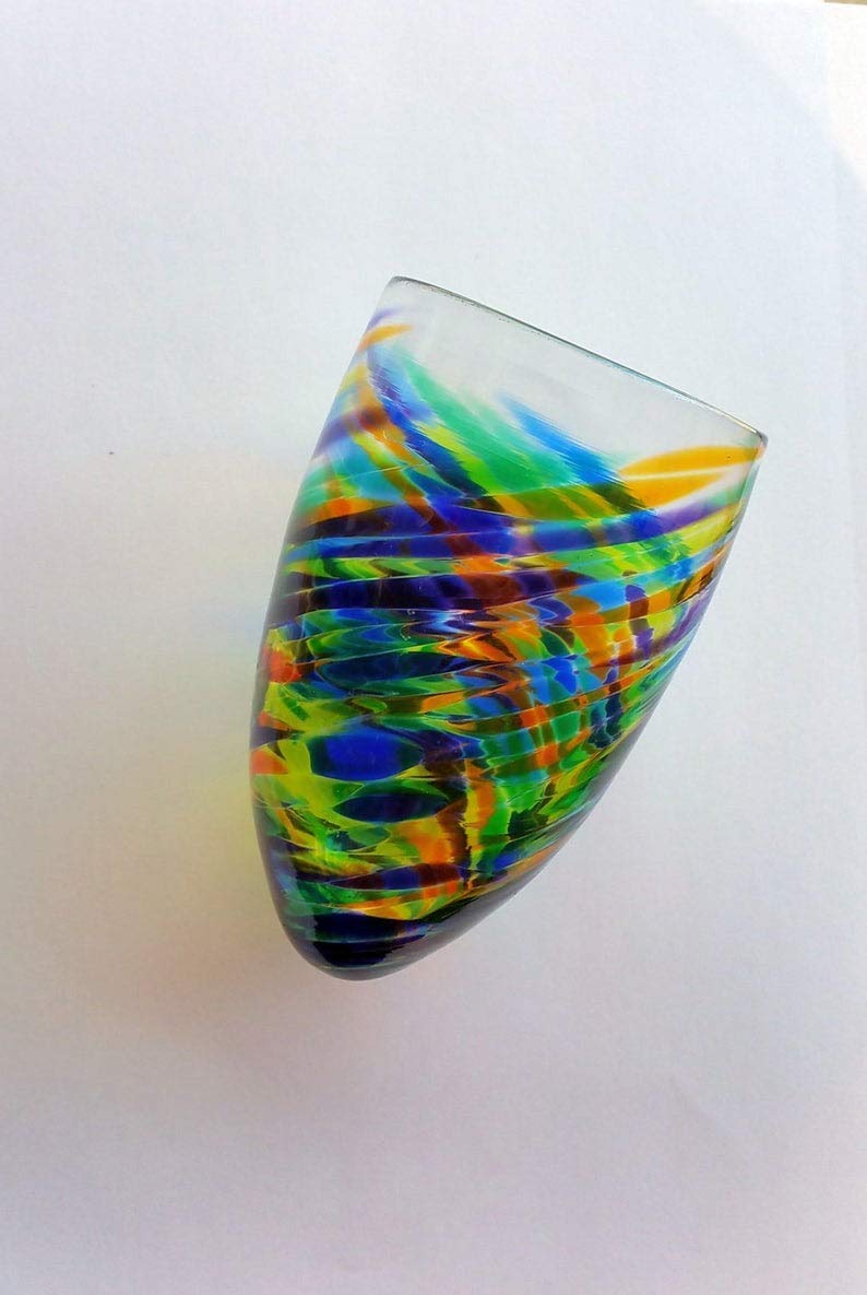 Jewish Wedding Glass to Break - Blue and Purple