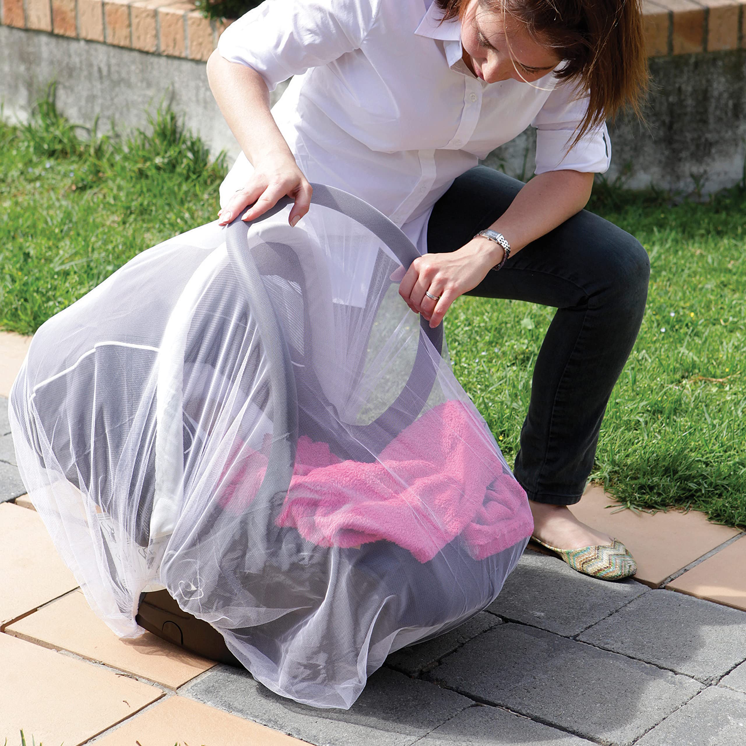 Dreambaby Travel System Baby Mosquito Net Protection Cover - for Pram, Pushchairs, Buggy, & Carry Cot - with Fine Soft & Elastic Mesh Netting - Model L275