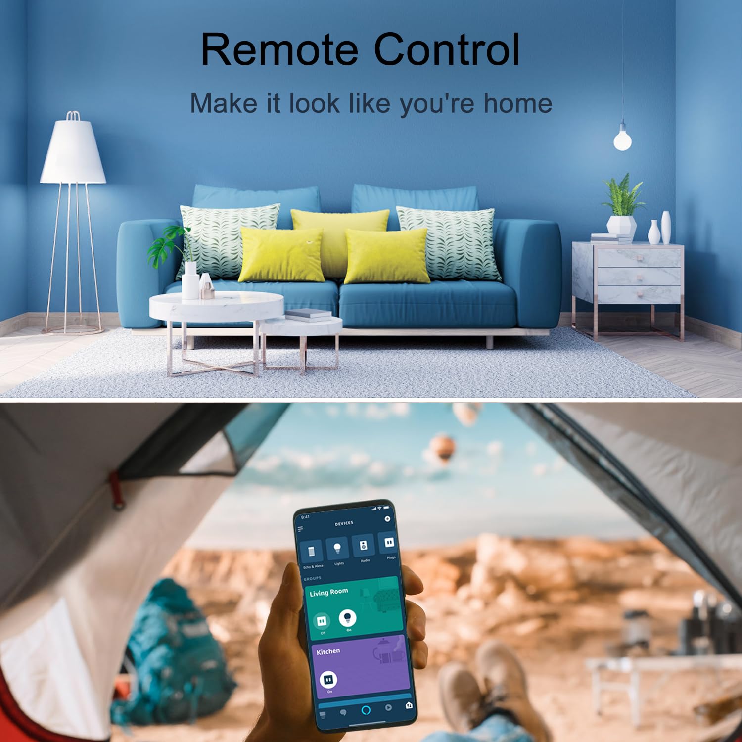 ExIoTy Smart Plug, Works with Alexa Only, Simple Setup with One Voice Command, Voice Control, Remote Control, Timer & Schedule & Group Controller, Bluetooth Mesh Outlet, Alexa Echo Required (4 Pack)