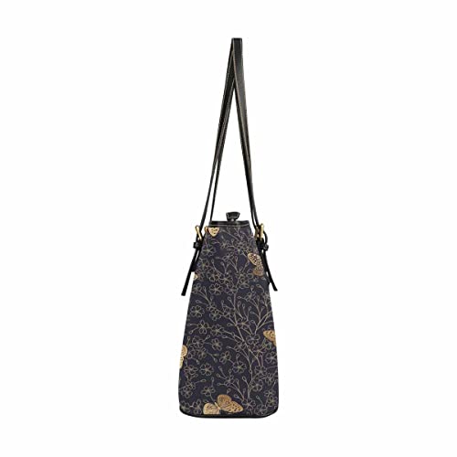 InterestPrint Print Flower and Butterflies Womens Handbag Ladies Purses Shoulder Bags Tote Bag