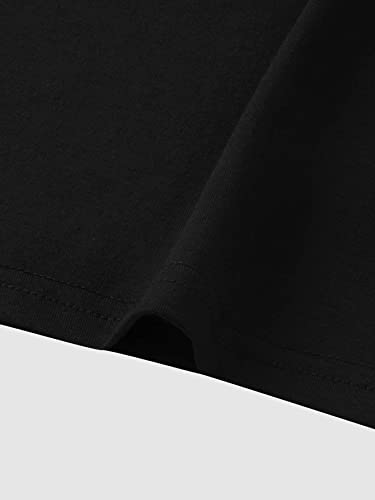 NIBHZ Two Piece Outfits for Men Men Letter & Eagle Print Tee & Sweatpants (Color : Black, Size : Medium)