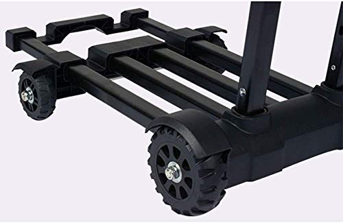 JF-XUAN Cart Foldable Trailer, Black Luggage Trolley Warehouse Truck