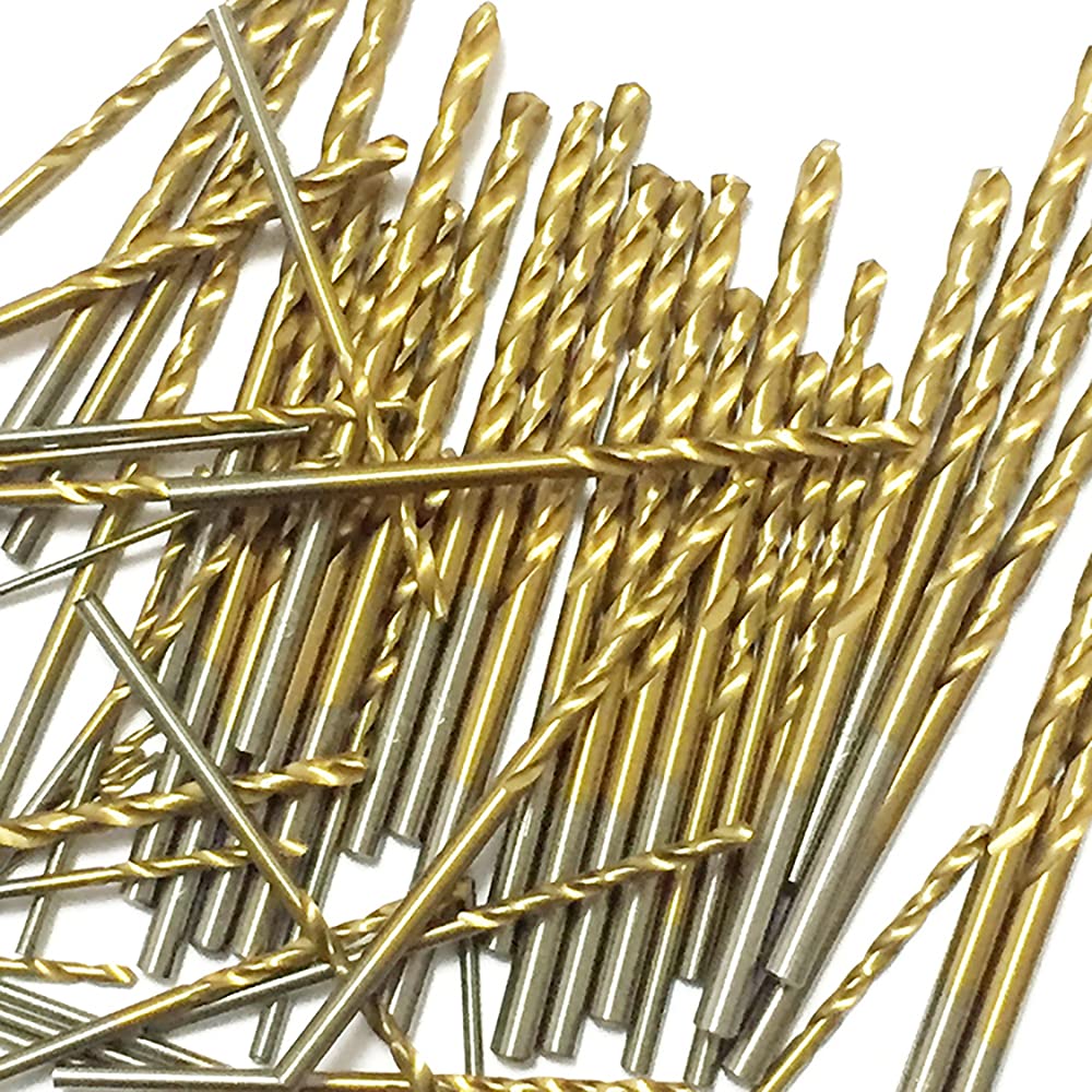 JFOGO Titanium Twist Drill Bit Set (60Pcs)and 20Pcs Mini Drill Bits 1-3.5MM,0.5MM,0.8MM, HSS42 Fully Ground Micro Drill Bits for Wood,Soft Metal,Plastic, Aluminum Alloy,Metric