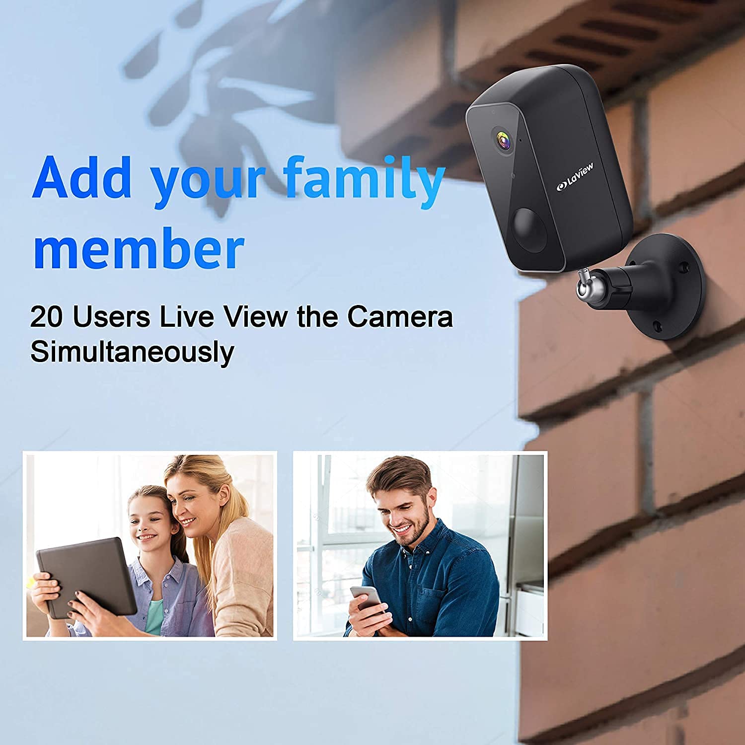 LaView 2K Indoor Security Camera Wired and 1080P Outdoor Camera Wireless with Clear Night Vision,24/7 Live Video,Motion Detection,2 Way Audio,US Cloud/SD Card Storage,Compatible with Alexa