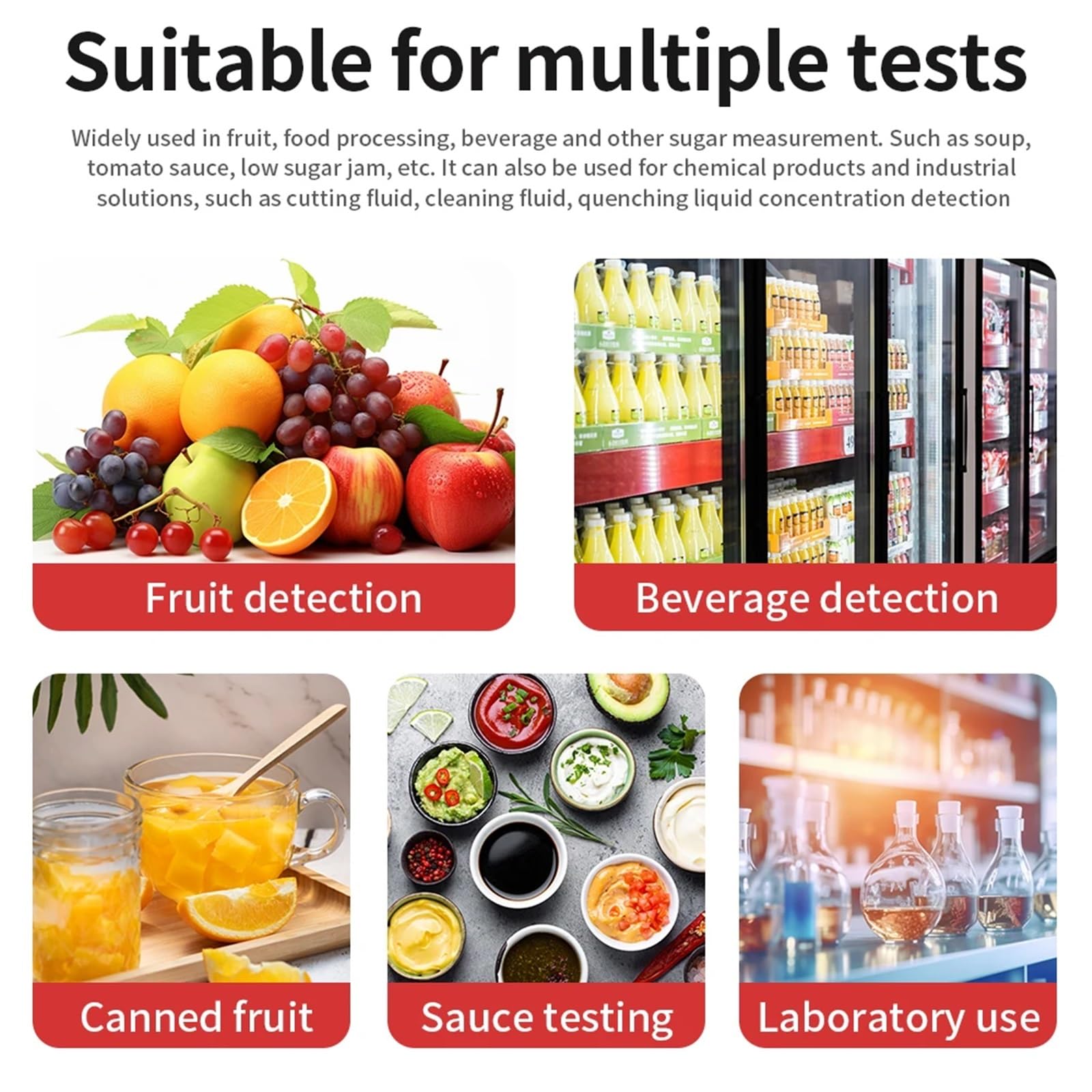 KYKYK Refractometer, Digital Refractometer Brix Meter Sugar Content Measuring Instrument Fruit Juice Beverage Wine Beer Sugar Detector 0-55% Range for Fruit, Homebrewing, Juice, Vegetables