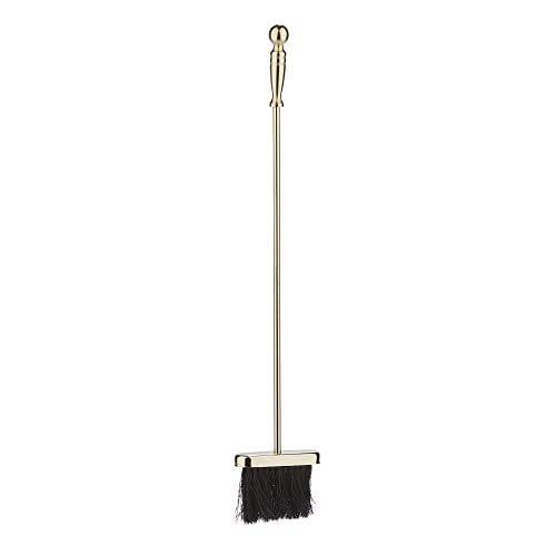 UniFlame Polished Brass Finish 5-Piece Fireplace Tools Set with Heavy Weight Steel Construction
