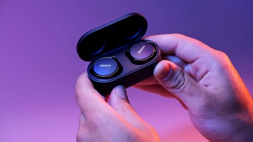 Denon PerL Pro True Wireless Earbuds - Adaptive Active Noise Cancelling, Personalized Sound with Masimo Adaptive Acoustic Technology, Spatial Audio, 32Hr-Battery Life, Wireless Charging, Black