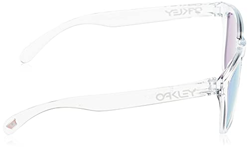 Oakley OO9013 Frogskins Square Sunglasses, Polished Clear/Prizm Violet, 55 mm