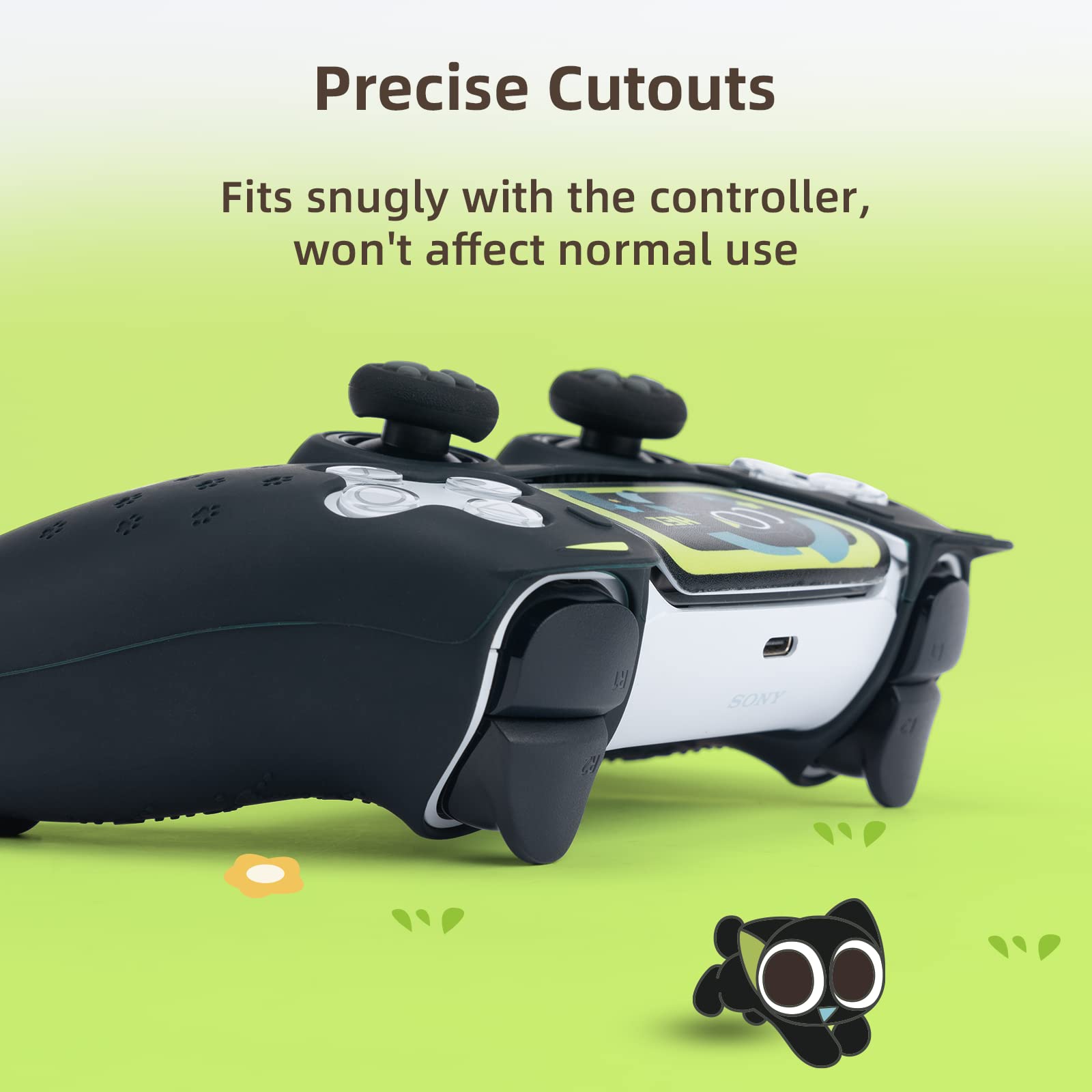 GeekShare Cute PS5 Controller Skin Anti-Slip Silicone Skin Protective Cover Case for PlayStation 5 DualSense Wireless Controller - The HEI Series