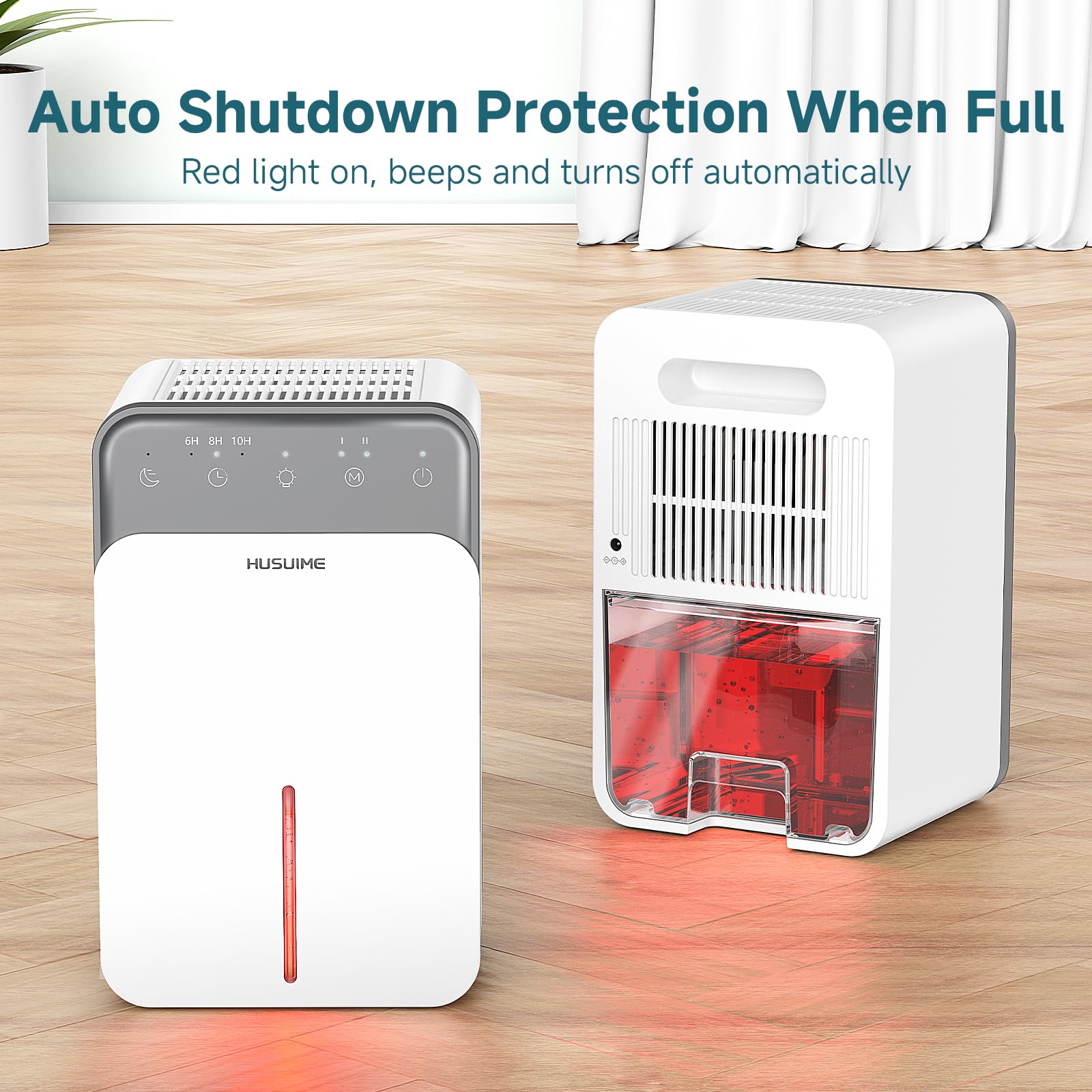 HUSUIME Dehumidifier, 50 OZ Dehumidifier for Bedroom, Quiet Dehumidifier with Timer Sleep Mode, Auto Defrost, 7 Colors LED Light and Auto Shut Off Function Small Dehumidifier for Bathroom, RV, Closet