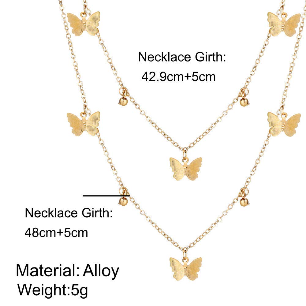 fxmimior Gold Simple Dainty Boho Butterfly chunky Chokers Necklace Layered Circle Necklace Bar Y Pendant Necklace for Women