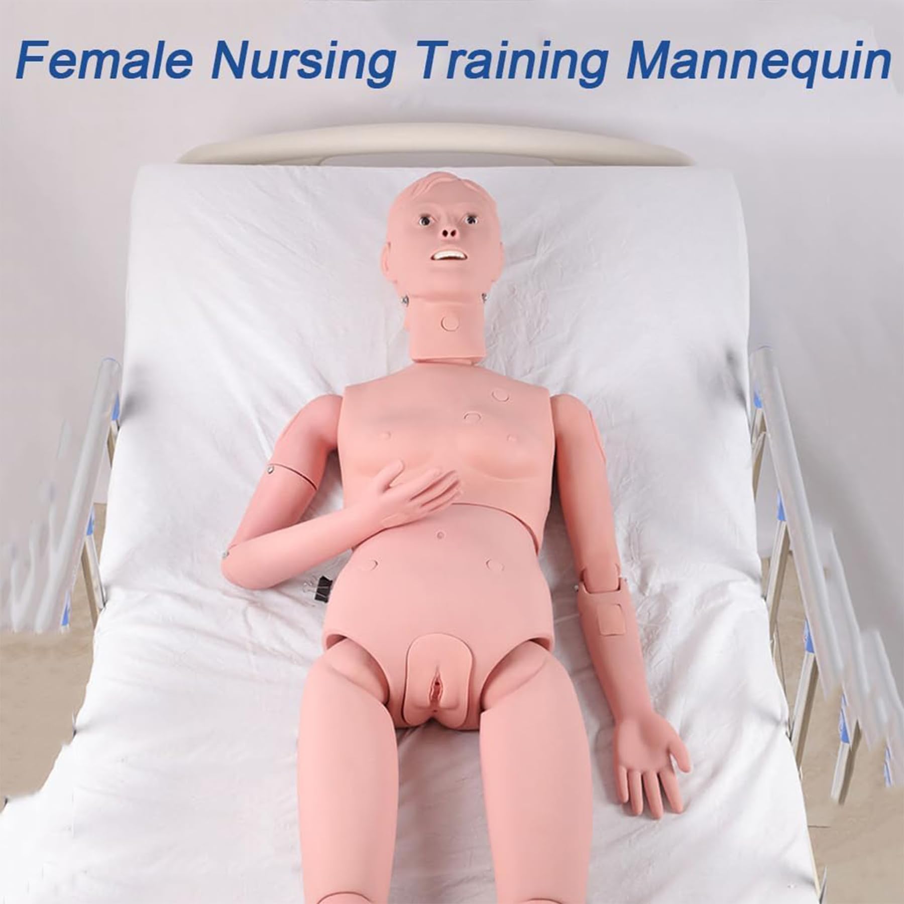 Multifunctional Nursing Simulator, Medical Dummy for Nurse Practice and Operation Teaching, Hospital Gown and Replace Module for Practicing Essential Nursing and First Aid Operations Skills (Female)