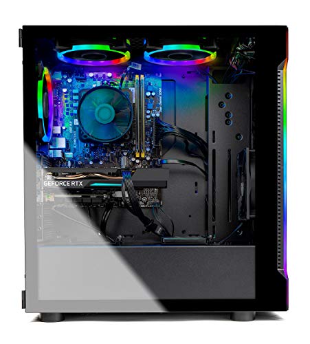 SkyTech Shadow 3.0 Gaming Computer PC Desktop - Ryzen 5 3600 6-Core 3.6GHz, RTX 3060 12GB, 1TB SSD, 16GB DDR4 3200, RGB Fans, AC WiFi, 600W Gold PSU, Windows 11 Home 64-bit, Black