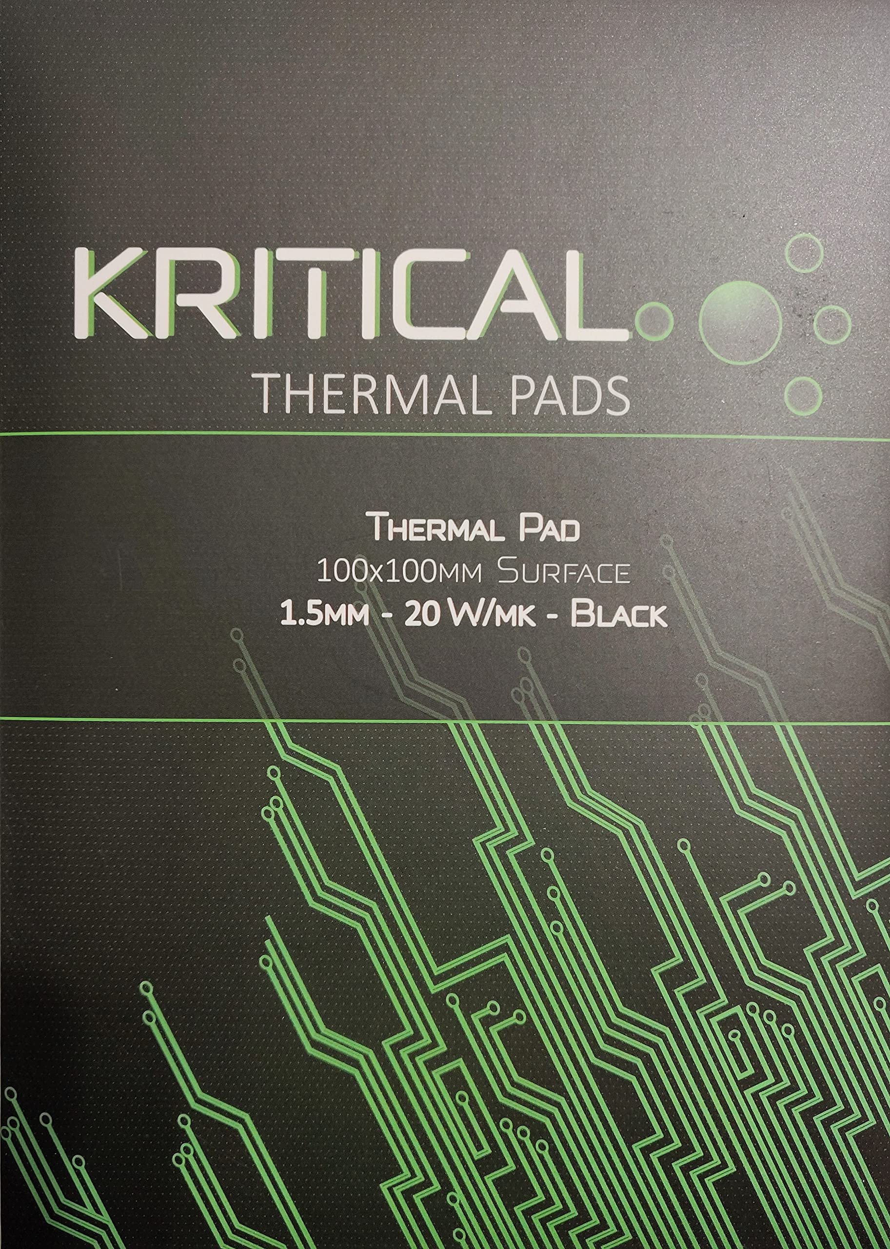 Kritical Thermal Black Pads - Extreme Conductivity (20 W/mK) - Designed specifically for GPU, CPU and othermicroelectronic (1.5 mm)
