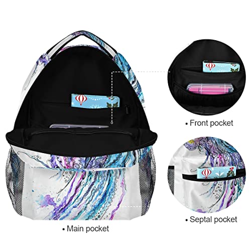 Ocean Jellyfish School Backpack Bookbag for Boys Girls Teens Casual Travel Bag Computer Laptop Daypack
