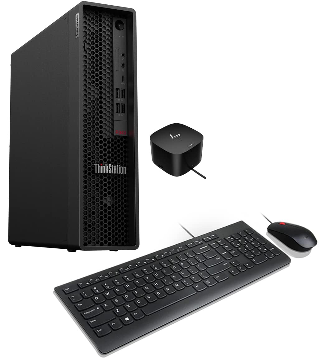 Lenovo ThinkStation P340 SFF Home & Business Mini Desktop (Intel i7-10700 8-Core, 32GB RAM, 256GB PCIe SSD + 2TB HDD (3.5), T1000, USB 3.2, USB 3.1, Win 11 Pro) with 120W G4 Dock