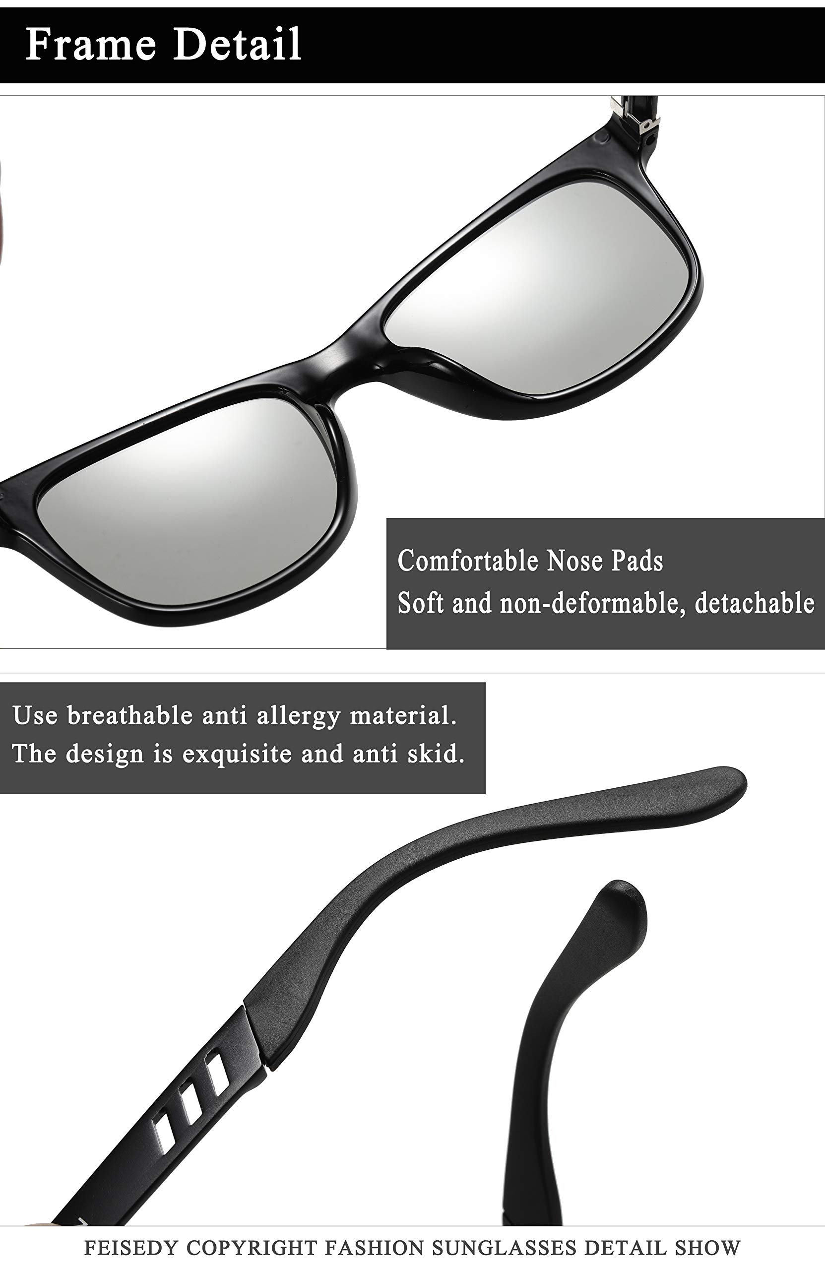 FEISEDY Vintage Polarized Photochromic Sunglasses Men Women 100% UV Protection Outdoor Square Sunglasses B1001