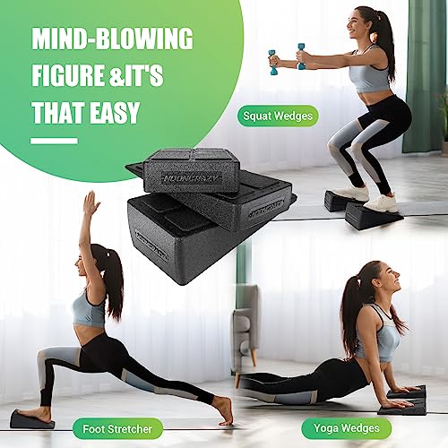 Slant Board for Calf Stretching, 5 Adjustable Angles Foot Stretcher for Physical Therapy, 480 lbs Weight Capacity Incline Board Wedge for Home Exercise, Squats and Calf Stretch(Black)