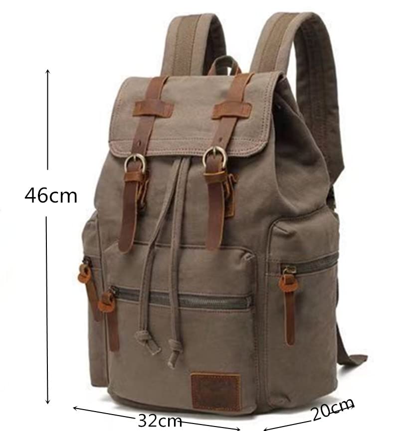 Geboldil Large capacity canvas waterproof backpack Retro backpack Travel backpack Computer bag