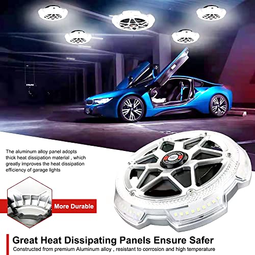 PINSAI LED Garage Light,Super Bright Screw in Aluminium E26/E27 Ceiling Shop Lamp, 120W High Lumen Multi Point Illumination Basement Bulb Fixture,Commercial Bay Lighting for Workshop, Atti