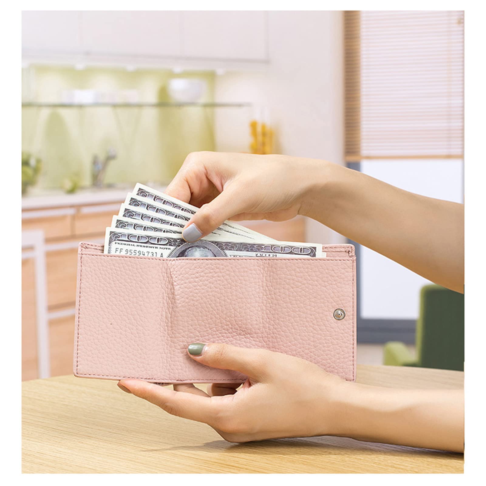 IOTKIT 2023 New Genuine Leather RFID Blocking Card Holder Organizer Pocket Mini Wallet, Foldable Slim Compact Wallet (3,A)