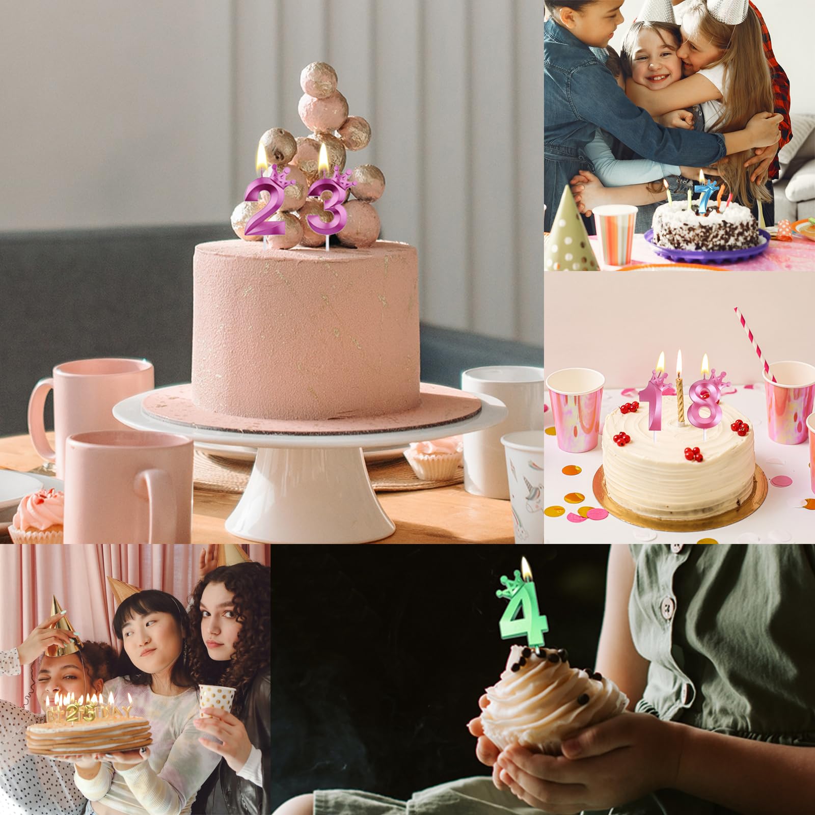 Pink Number 3 Birthday Candle丨3rd Birthday Party Pink Theme Decorations丨3D Crown Designed Number Candles for Birthday Cake Topper Decorations(3 Candle Pink)