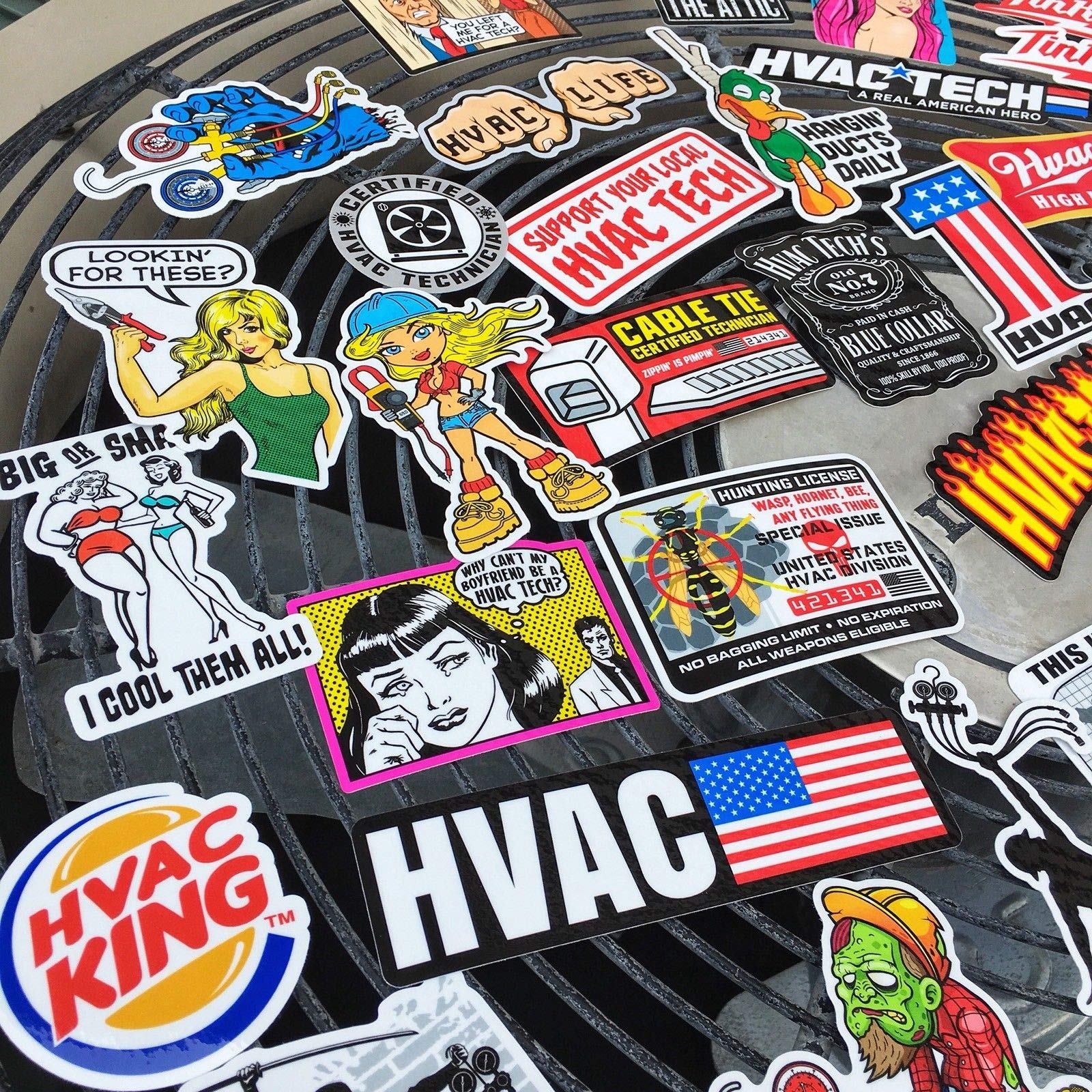 HVAC TECH (45+) Hard Hat Stickers Hardhat Sticker & Decals, Heating & Air, HVACR