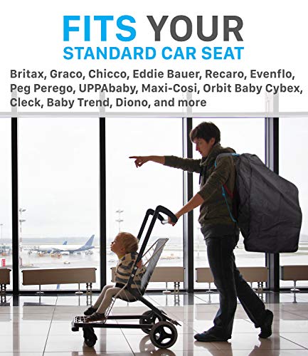 Fosmon Airplane Car Seat Travel Bag Adjustable Shoulder Strap Padded Nylon Backpack Style Universal Size