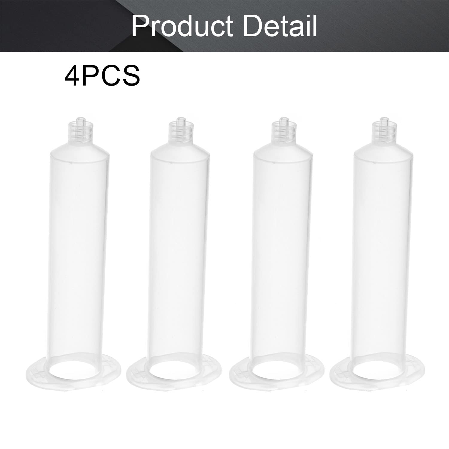 Utoolmart Air Distribution Tube, Adhesive Syringes Tube Sleeve, Glue Liquid Cartridge Dispensing Syringe Barrel, 30cc Plastic Syringe Dispensing, with Piston, Transparent, 4 Pcs