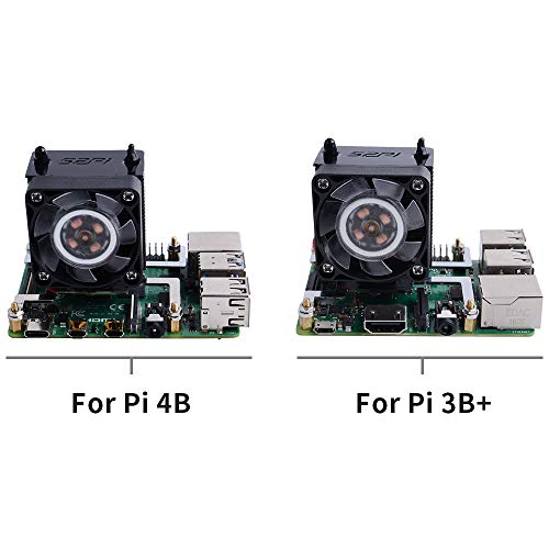 GeeekPi ICE Tower Cooler for Raspberry Pi, RGB Cooling Fan with Aluminum Heatsink for Raspberry Pi 4 Model B & Raspberry Pi 3B+ & Raspberry Pi 3 Model B (Black)