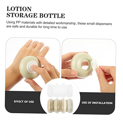 LEUYA 4 Sets Bottle Type Jars Multi-Function Use with Empty Cosmetic Dispensers Case Nail Daily Press of Accessory White Cases Toiletries Pump Dispenser Containers Shampoo Sample