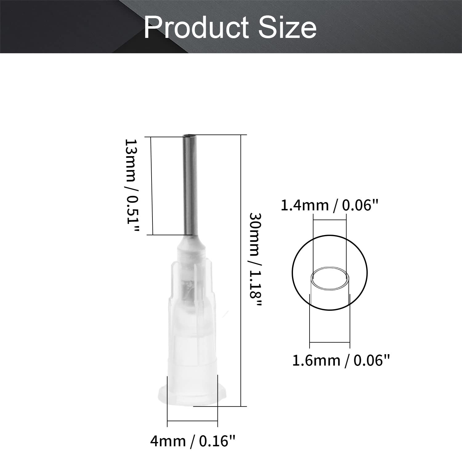 Utoolmart Industrial Dispensing Needle, Industrial Grade Blunt Needle, Stainless Steel Precision Applicator, 17G, Transparent Color, 40pcs