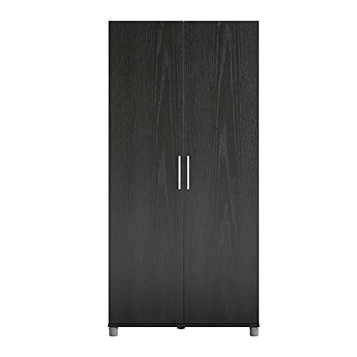 SystemBuild Evolution 36" Utility Storage Cabinet, Black Oak