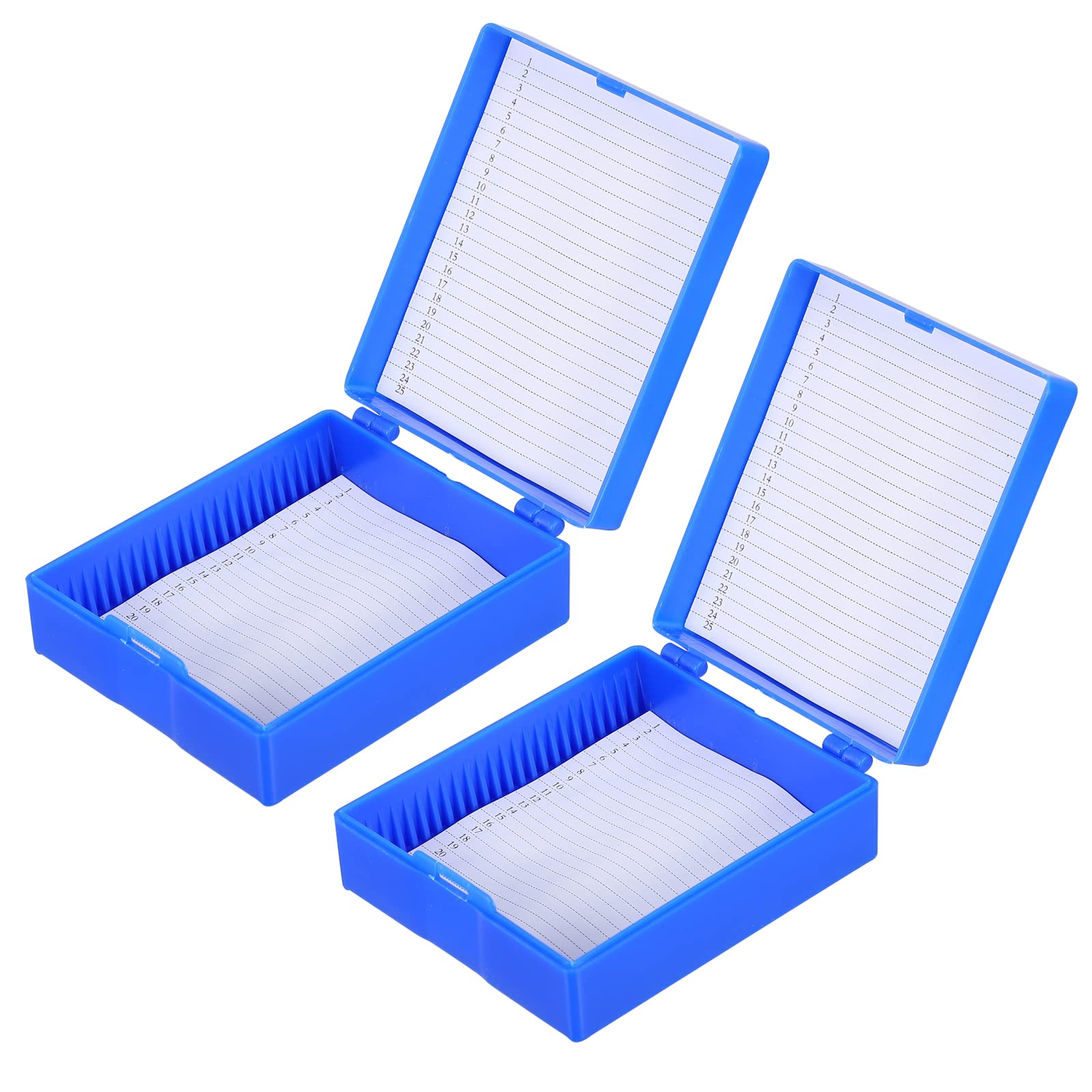 iplusmile 6pcs Microscope Slide Box 25 Slots Microscope Slide Storage Box Slide Holder Container for Basic Biological Science Education and Student Homeschool Use, Random Color