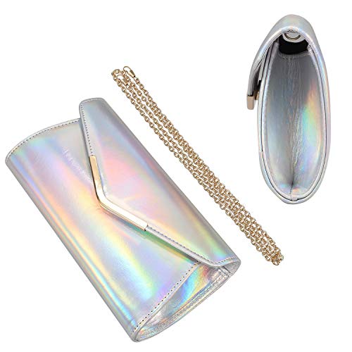 expouch Evening Bag Envelope Clutch Handbag with Shoulder Strap for Women Party Wedding Formal Bridal Cocktail