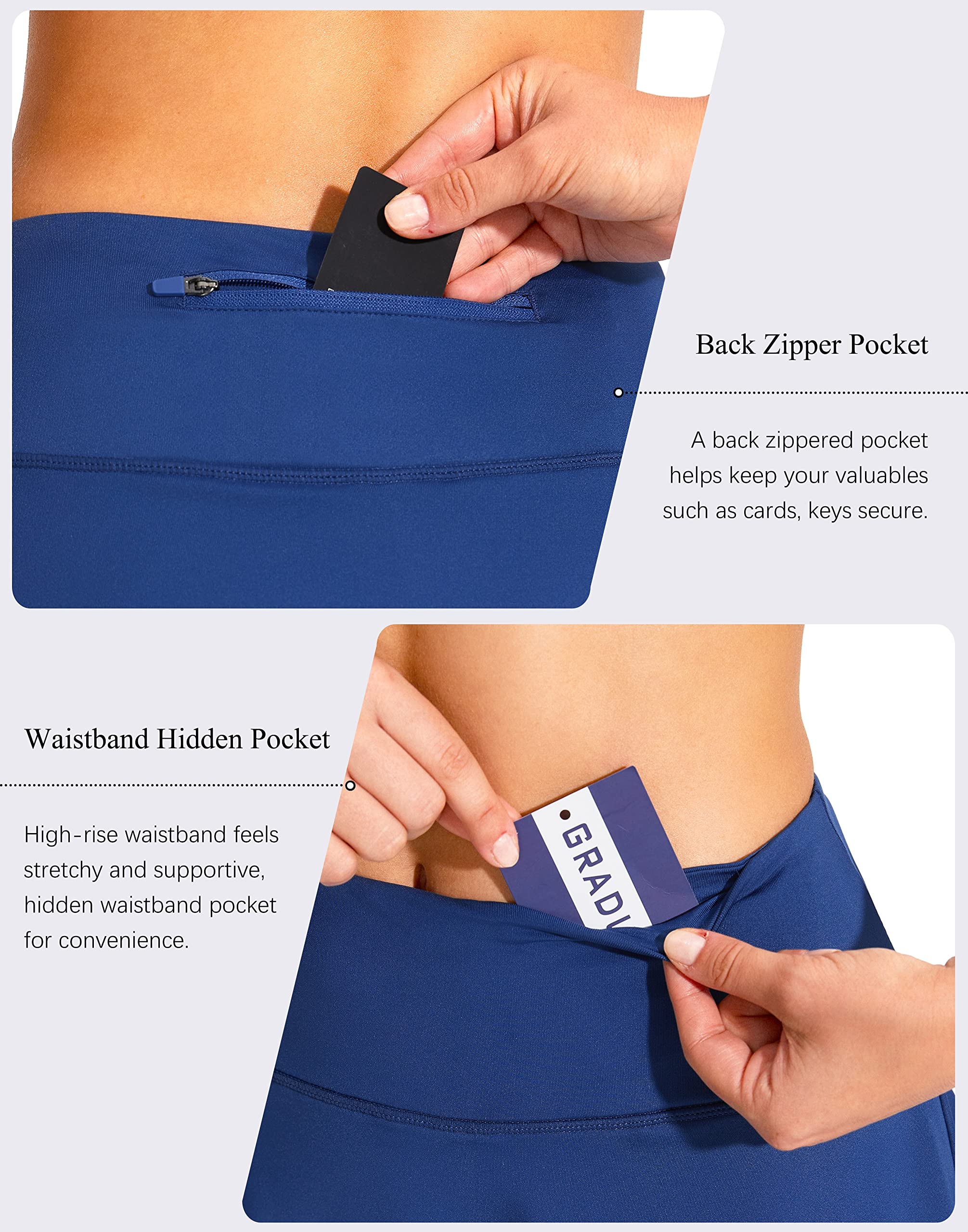 G Gradual Women's Pleated Tennis Skirts with 4 Pockets Athletic Golf Skorts Skirts for Women Layered Skirts for Workout Running (Royal Blue, Small)