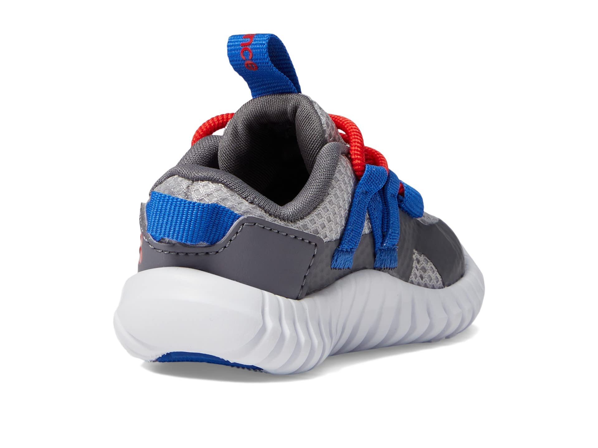 New Balance Baby Boys PLAYGRUV V2 Bungee Sneaker, Grey/True Red, 4 Wide Infant